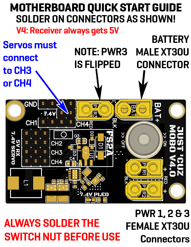 Just 'Cuz Motherboard V4 - Combat Robot Mainboard – Just 'Cuz Robotics