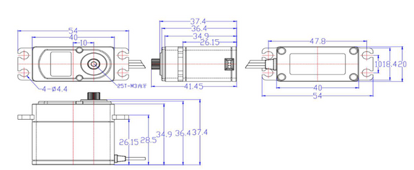 Brushless All Metal Speedy Servo - 42kg-cm True 200 Degree – Just 'Cuz ...